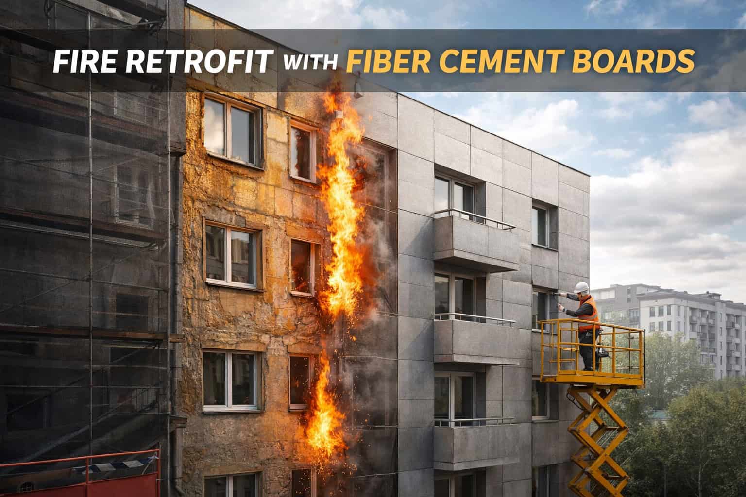 Fiber Cement Boards for Fire Retrofit of Existing Buildings