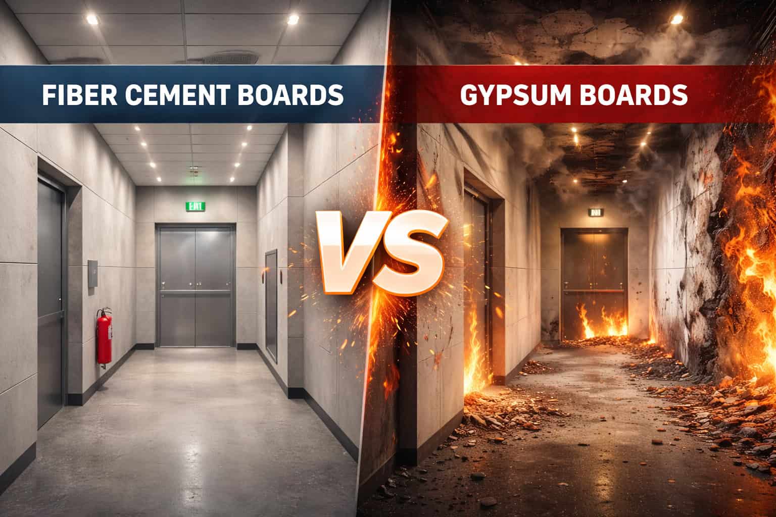 Fiber Cement Boards vs Gypsum in Fire-Sensitive Areas