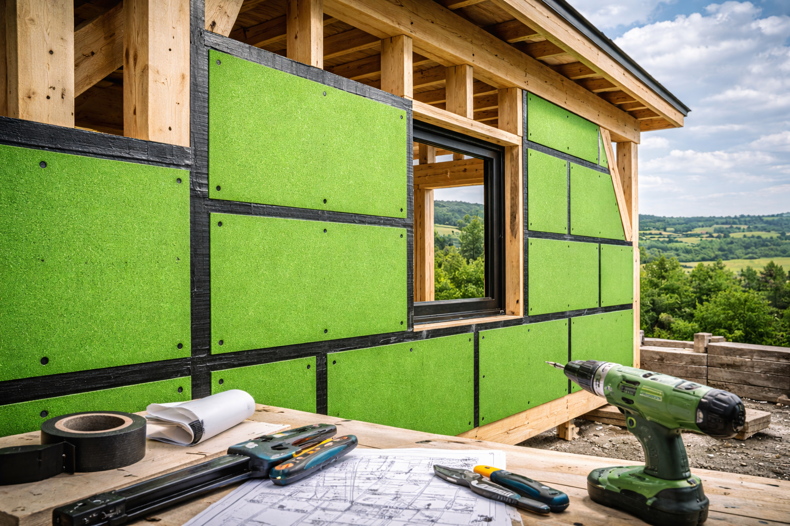 Exterior Sheathing Boards in Timber Frame Construction